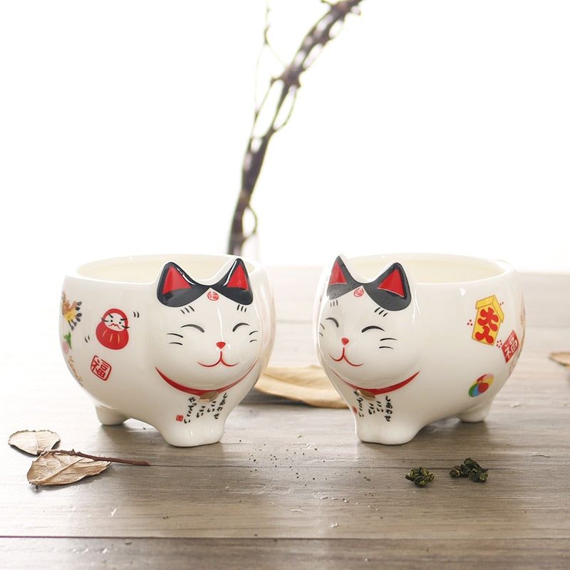 Kawaii Maneki Neko (Japanese Lucky Cat) Tea Set Made in Porcelain ...